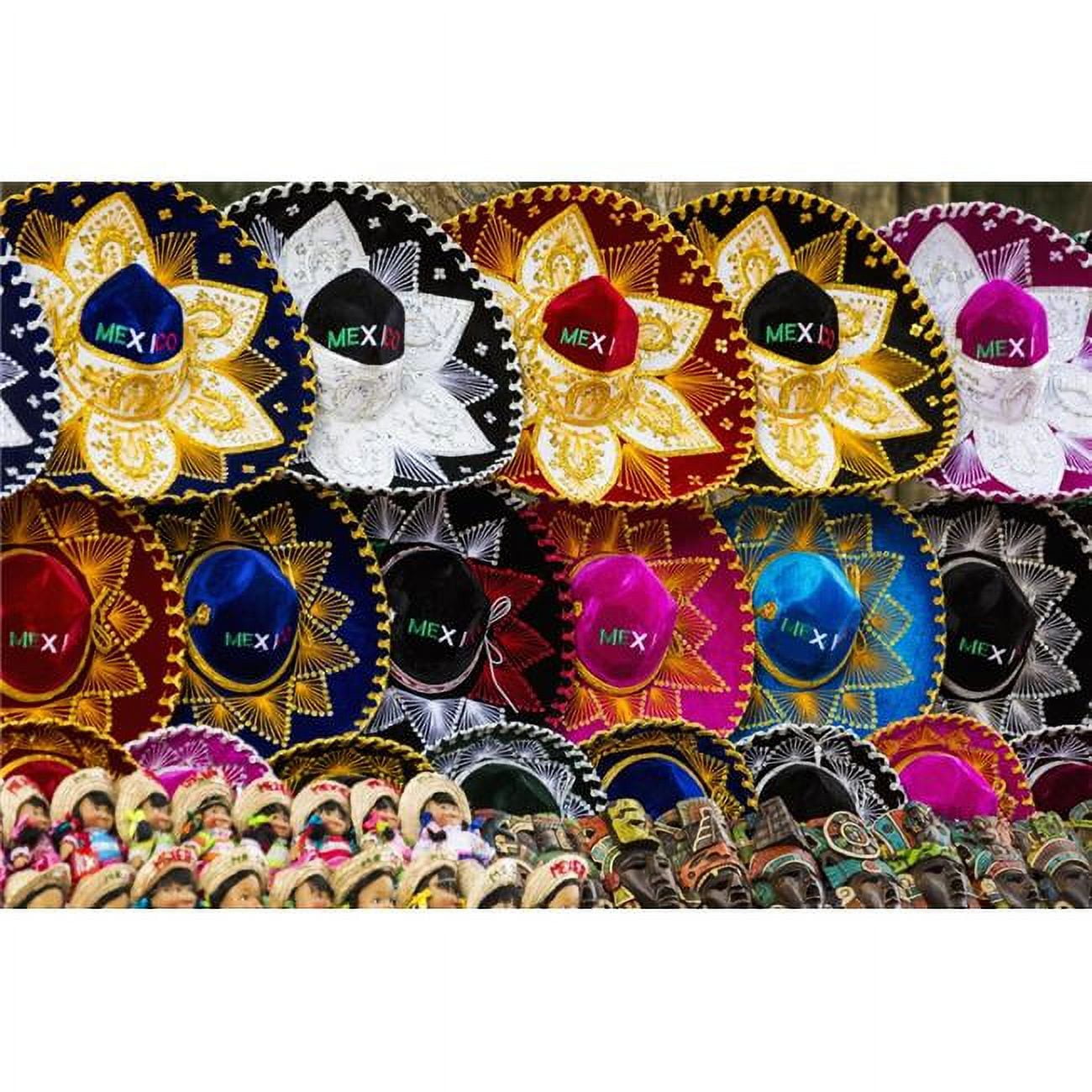Posterazzi Colourful Mexican Sombreros Mayan Masks & Mexican Dolls on ...