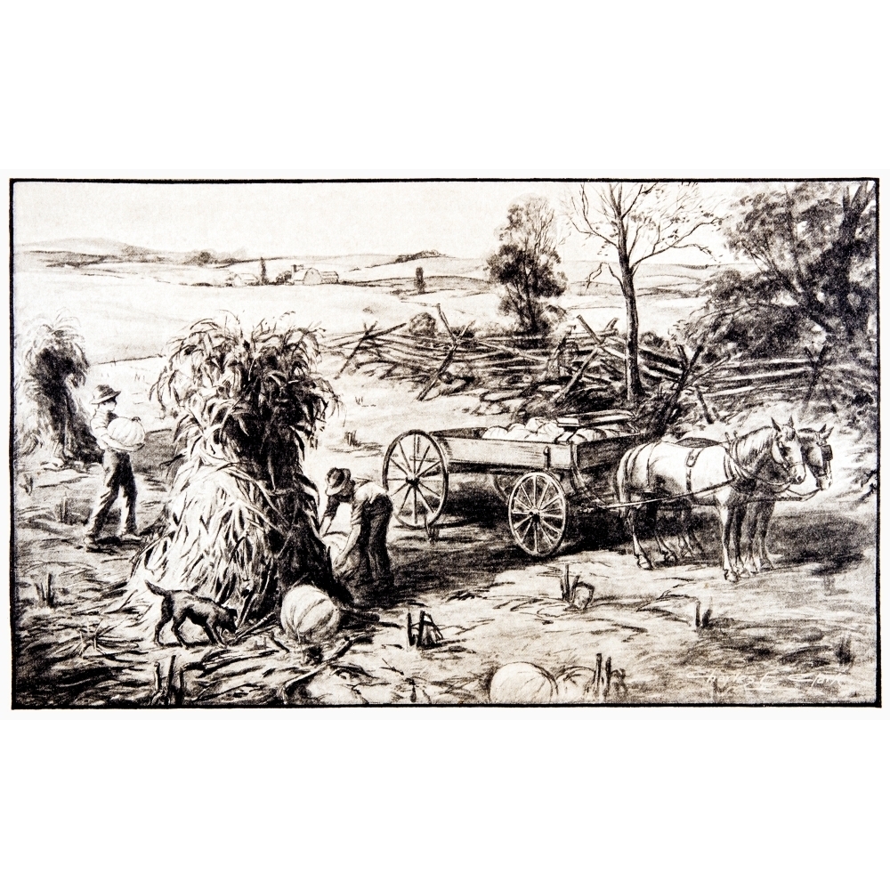 Posterazzi DPI12272535LARGE Historic Illustration of Farmers in Fall ...