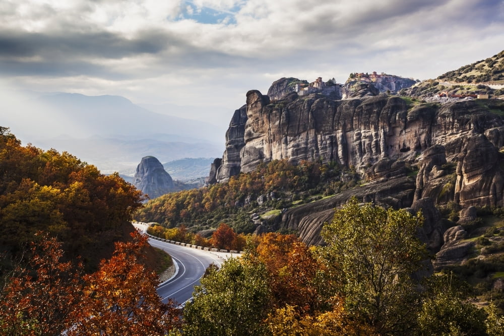 Posterazzi DPI12286687LARGE Monasteries Perched On Cliffs & A Winding ...