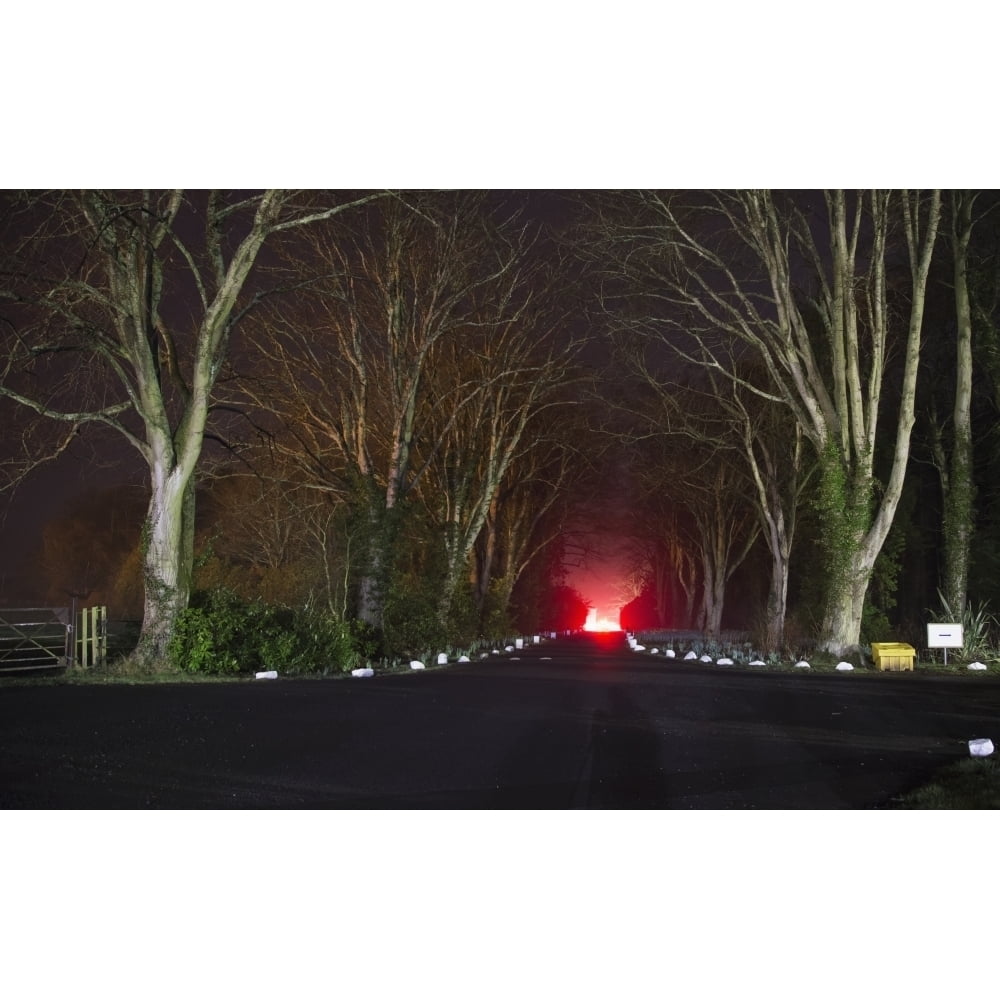 Posterazzi DPI12290119 Red Light Smoke & Flames Glowing At The End of A ...