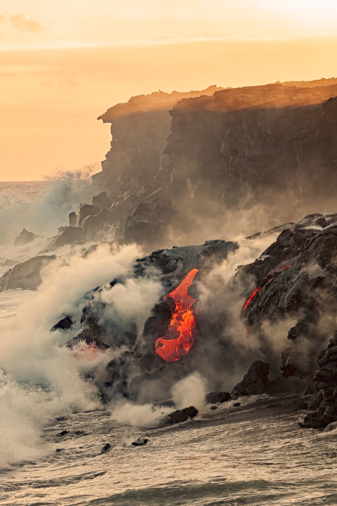 Posterazzi DPI12304321LARGE Sea Water & Molten Rock Splatter Together ...