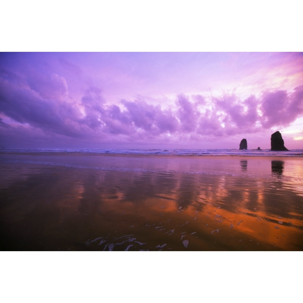 Posterazzi DPI1788452 Ocean Sunset Needle Rocks Cannon Beach Poster ...