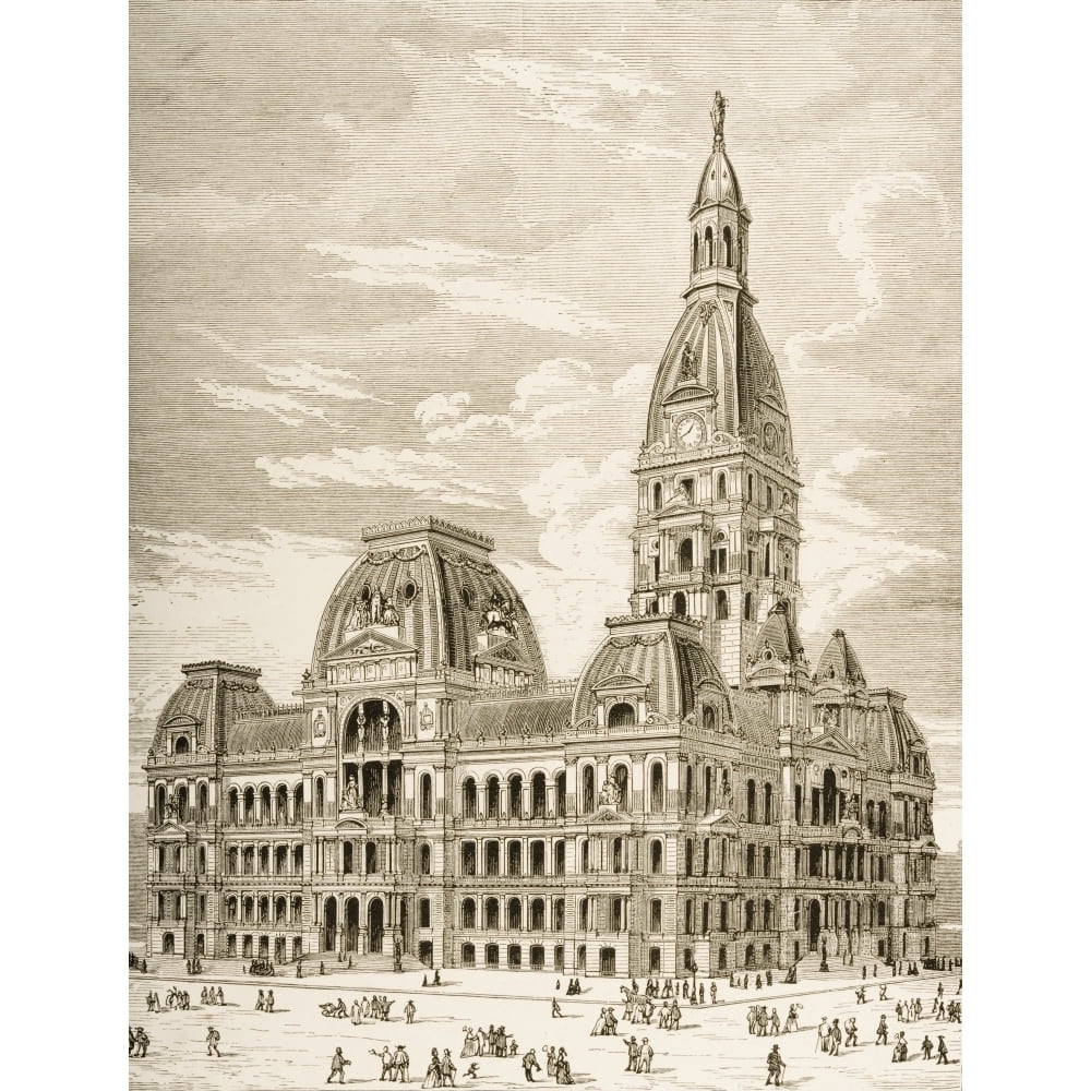 Posterazzi DPI1839501LARGE City Hall Chicago Illinois In 1870S From ...