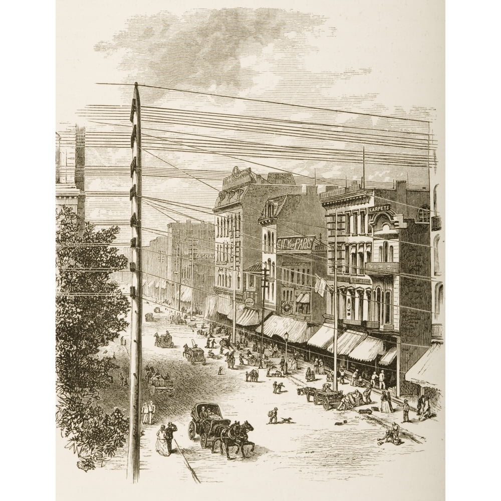 Posterazzi DPI1839502LARGE Clark Street Chicago Illinois In 1870S From ...