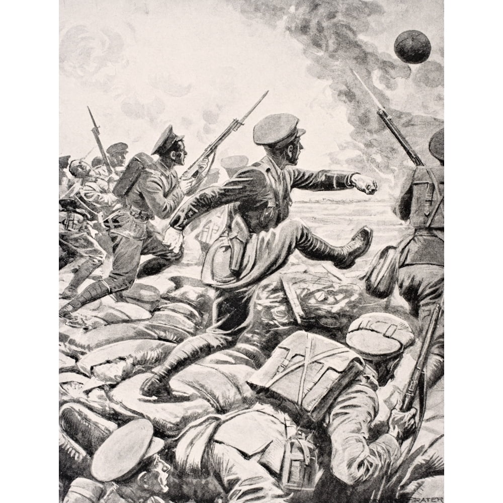 Posterazzi DPI1855336LARGE British Officer Kicks Football Towards ...