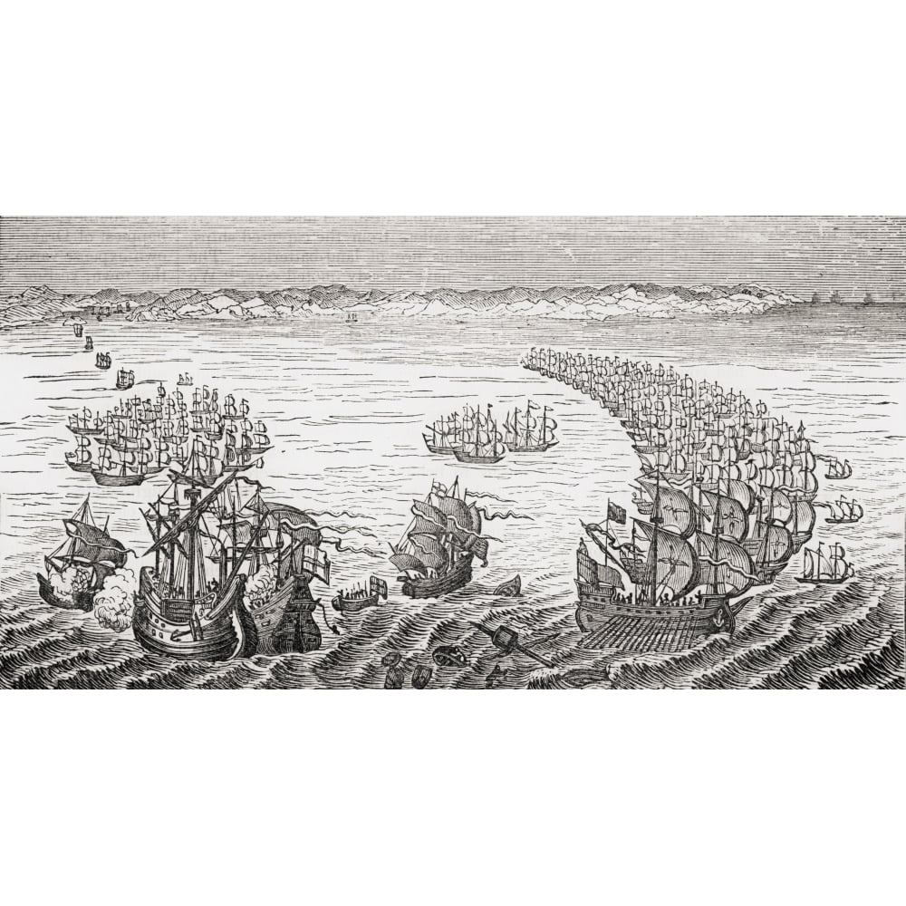 Posterazzi DPI1855423LARGE The English Fleet Commanded by Sir Francis ...