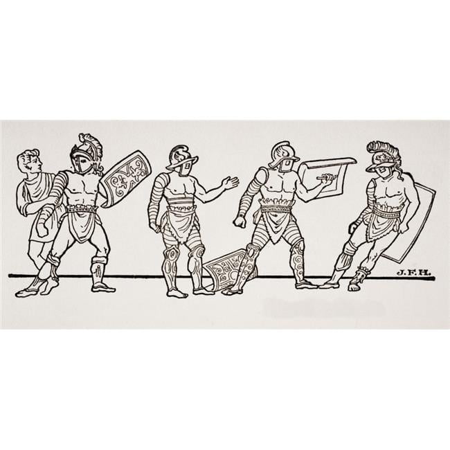 Posterazzi DPI1857216LARGE Gladiators From A Wall Painting At Pompeii ...