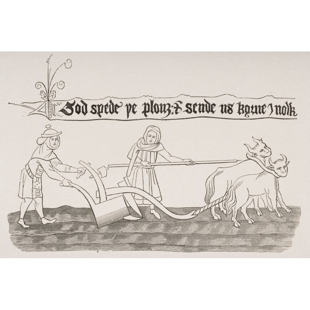 Posterazzi DPI1857865LARGE Man & Woman Ploughing Field Miniature From ...