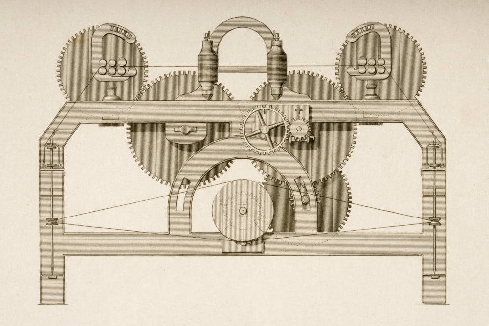 Posterazzi DPI1859040LARGE End Elevation of Throstle. Drawn by J.W ...