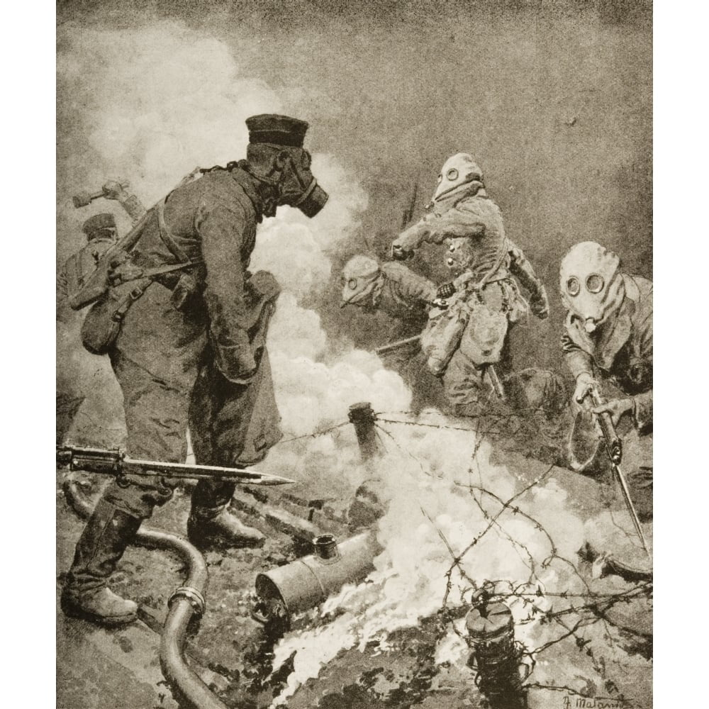 Posterazzi DPI1859832 Through Clouds of Poison Gas - British Troops ...