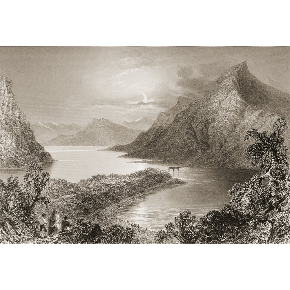 Posterazzi DPI1860355LARGE Lough Ina Connemara County Galway Ireland Drawn by Whbartlett ...