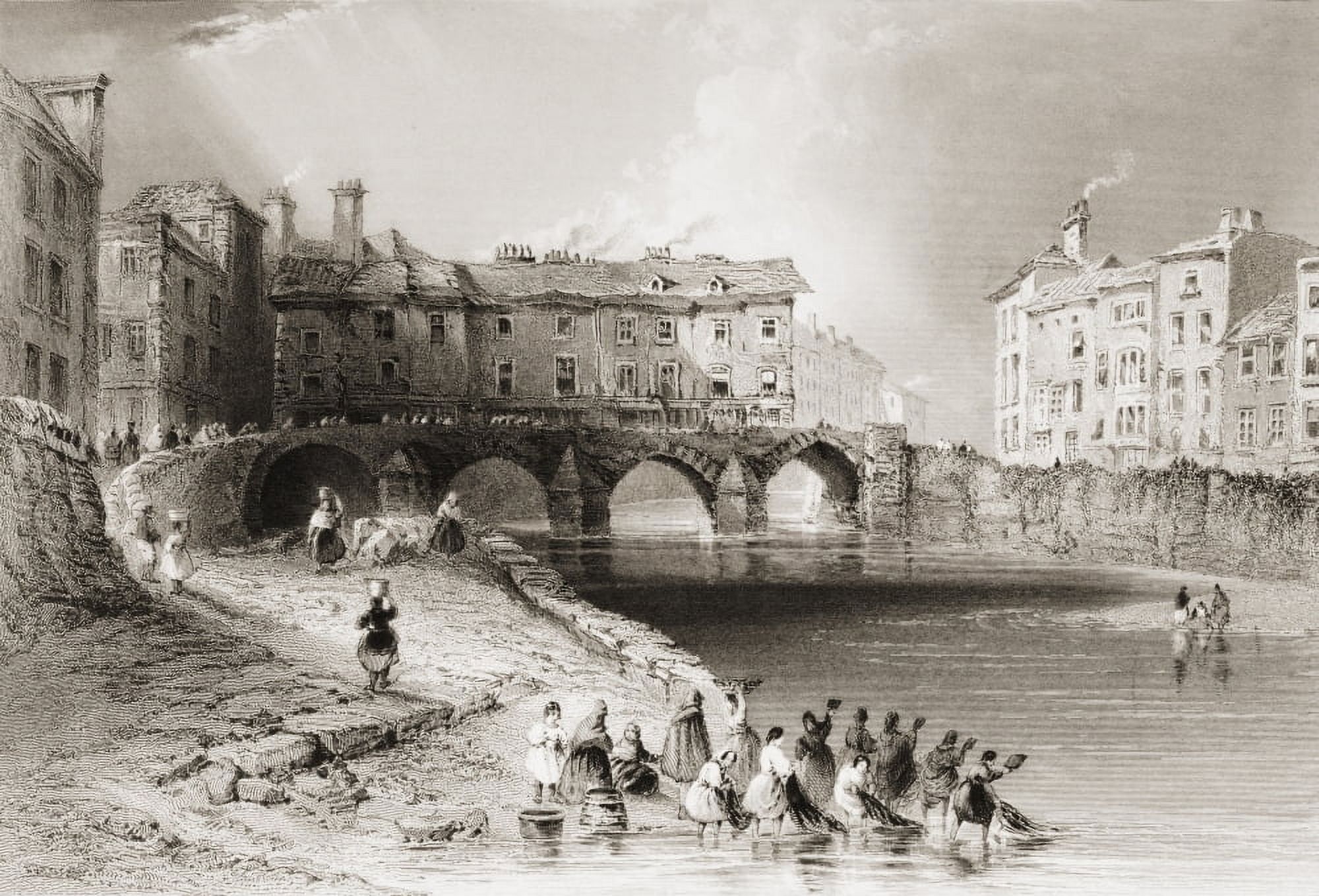 Posterazzi DPI1860360LARGE Old Boats Bridge Limerick Ireland Drawn by ...
