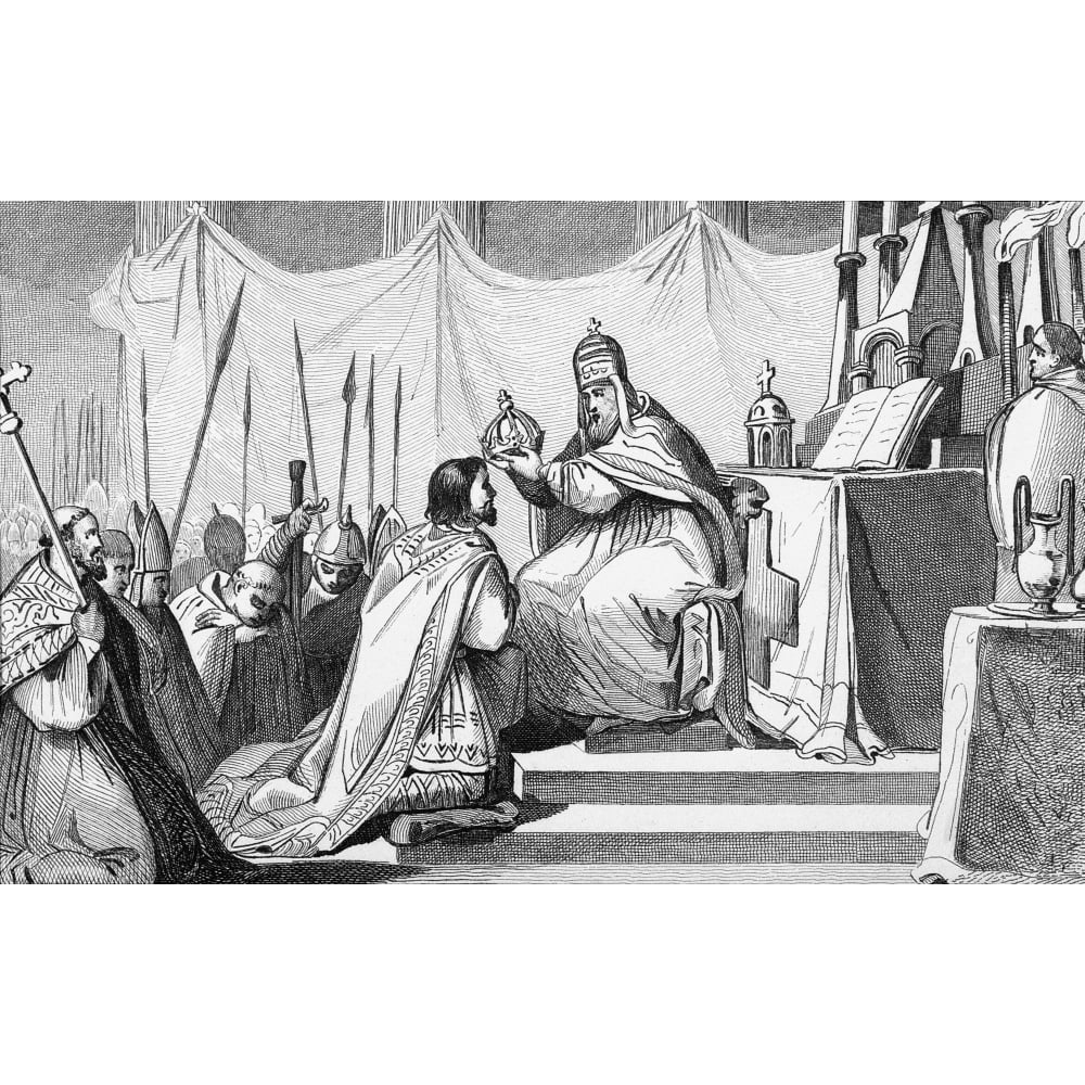 Posterazzi DPI1861197 Charlemagne 742 to 814 Crowned by Pope Leo Iii ...