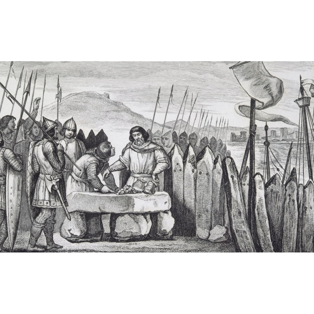 Posterazzi DPI1861198LARGE Charles IIi the Fat 839 to 888 Pays for Peace with Viking Invaders In ...