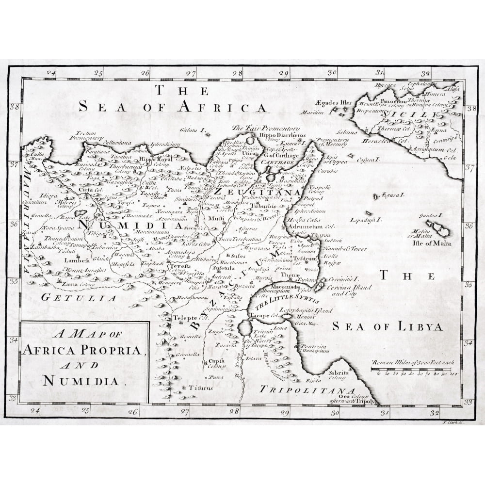 Posterazzi DPI1861622LARGE A 19th Century Map of Africa Propria ...