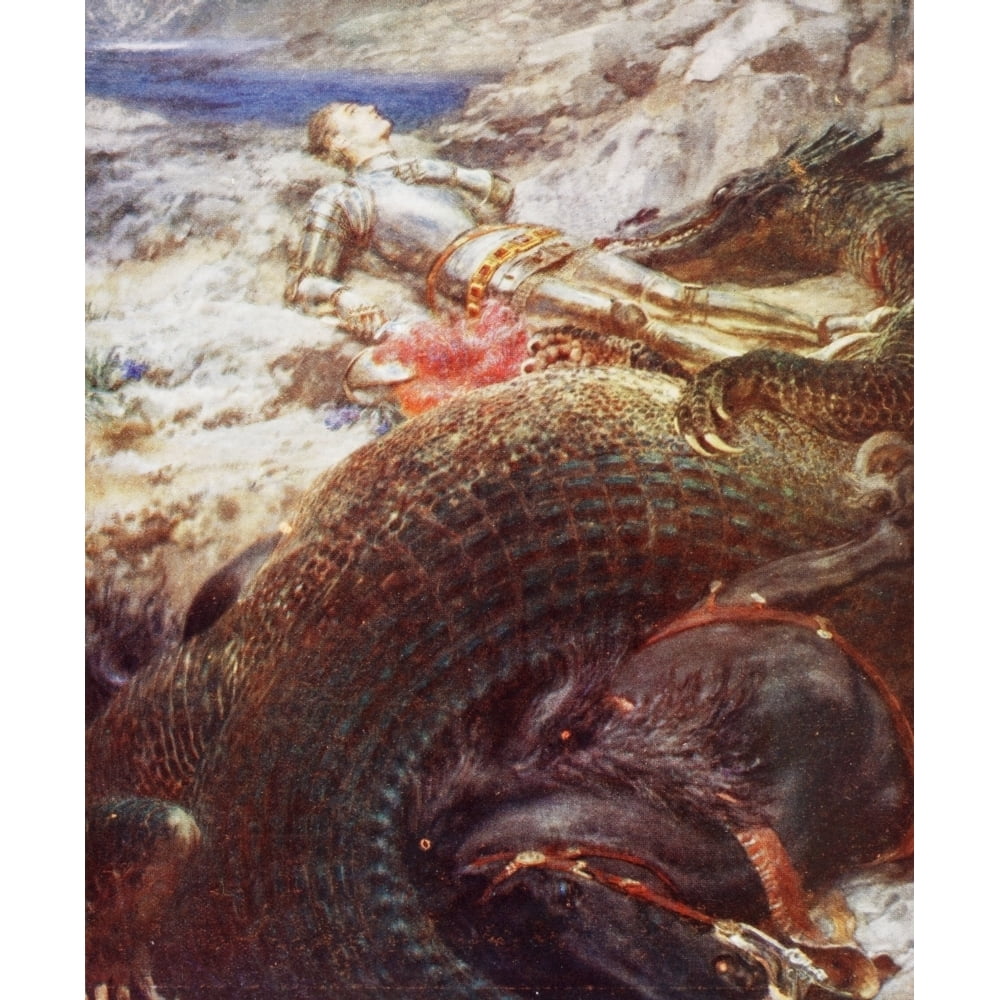 Posterazzi DPI1861934LARGE St. George & the Dragon. After A Painting by ...