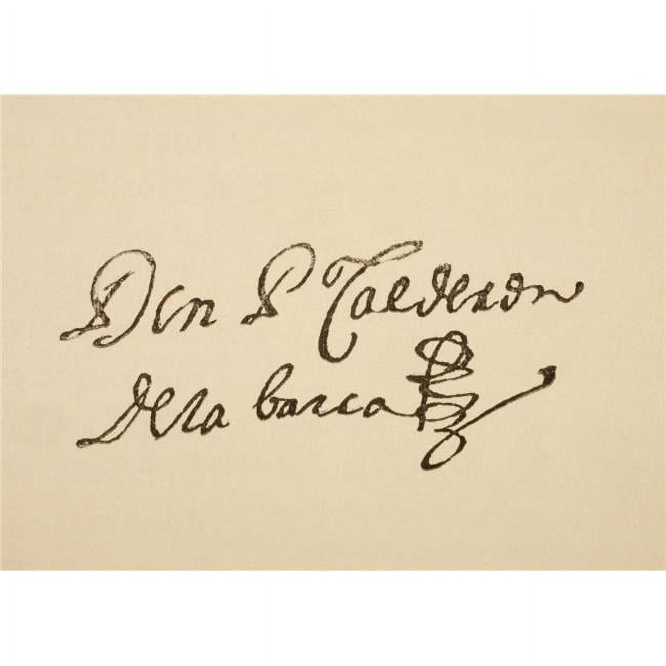 Posterazzi DPI1863074 Signature of Spanish Dramatist Pedro Calder N De ...