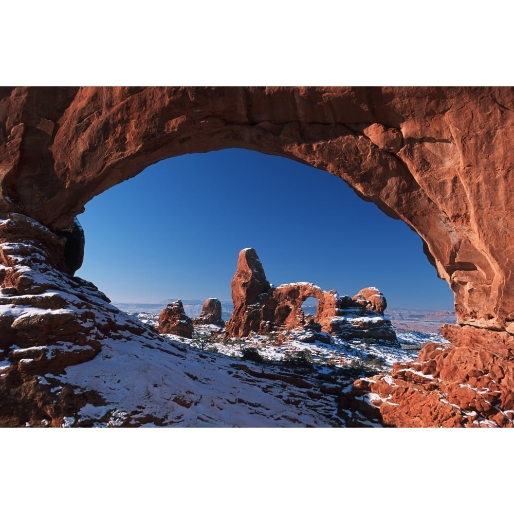 Posterazzi DPI1874882 Winter Snow Covers Turret Arch Looking Through ...