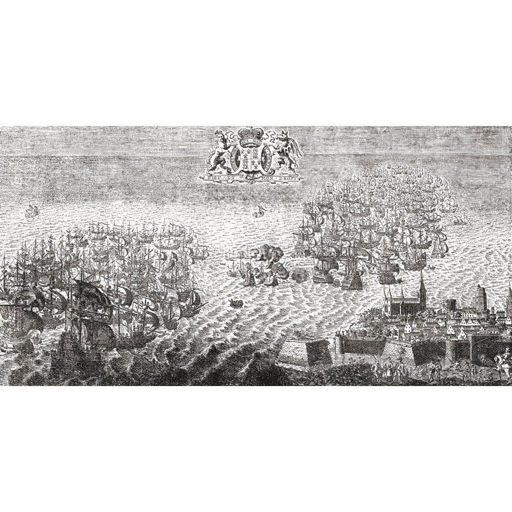 Posterazzi DPI1877730LARGE The Spanish Armada Flying to Calais, 1588 ...
