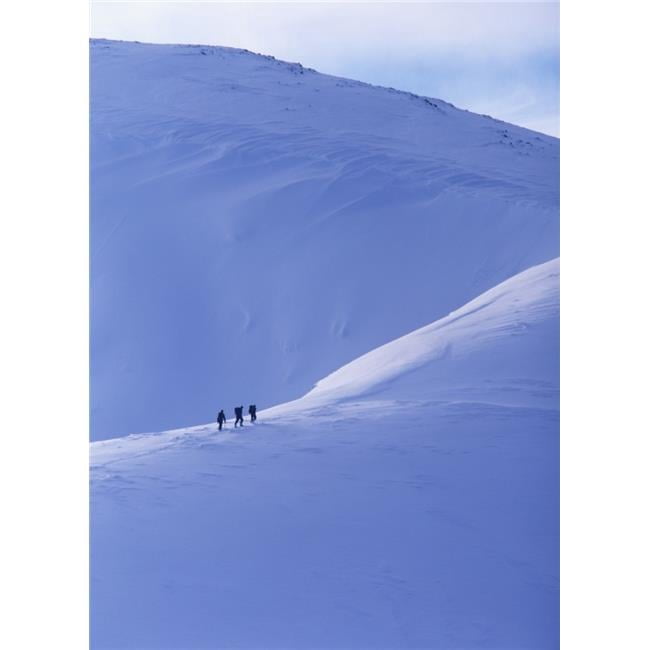 Posterazzi DPI1892592 Silhouettes of Walkers Climbing At Ridge Poster ...