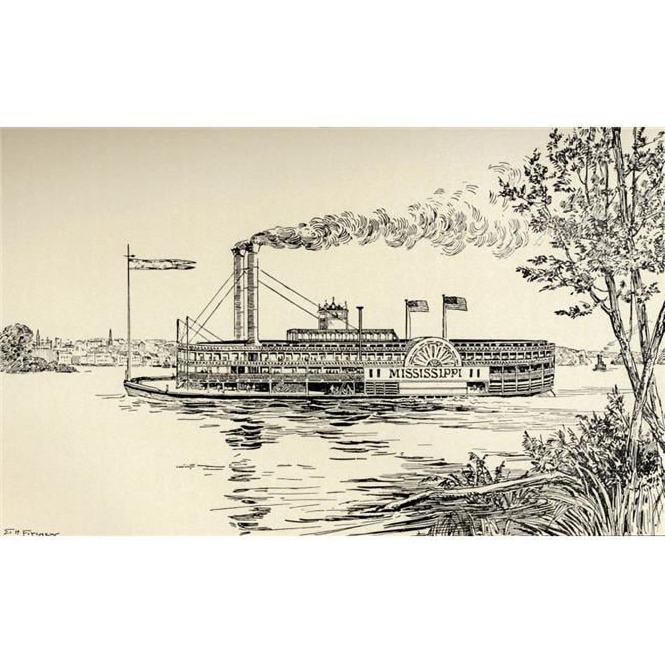 Posterazzi DPI1903531LARGE A Mississippi Steamer Off St. Louis ...