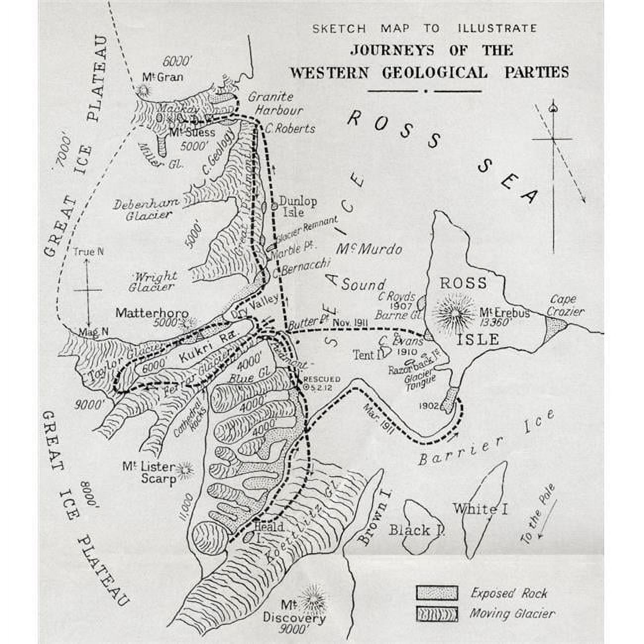Posterazzi DPI1903667 Map Illustrating The Journeys of The Western ...