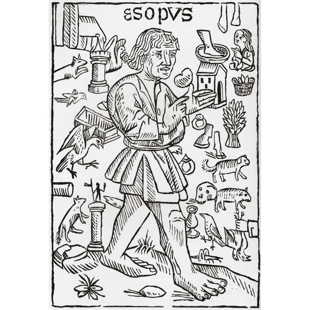 Posterazzi Facsimile of The Frontispiece to Caxtons Fables of Aesop ...