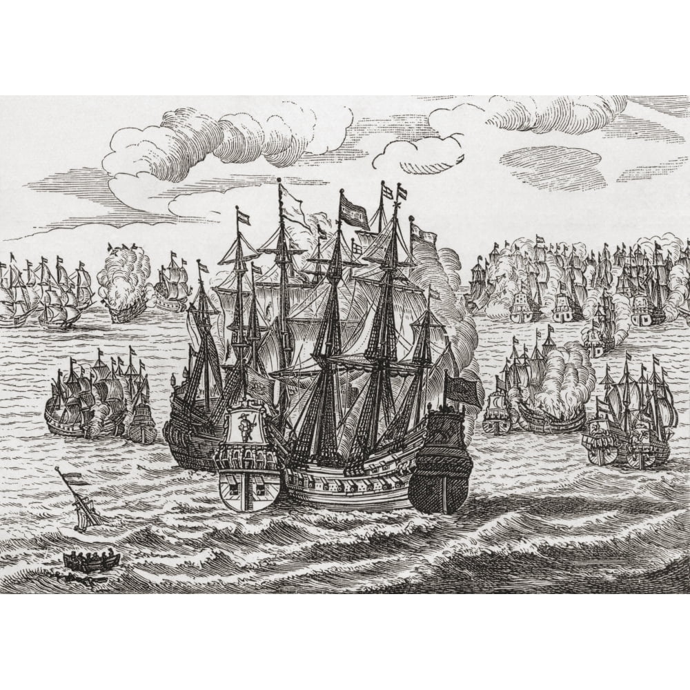 Posterazzi The Fleets of Monk & De Ruyter In The English Channel, 1666 ...
