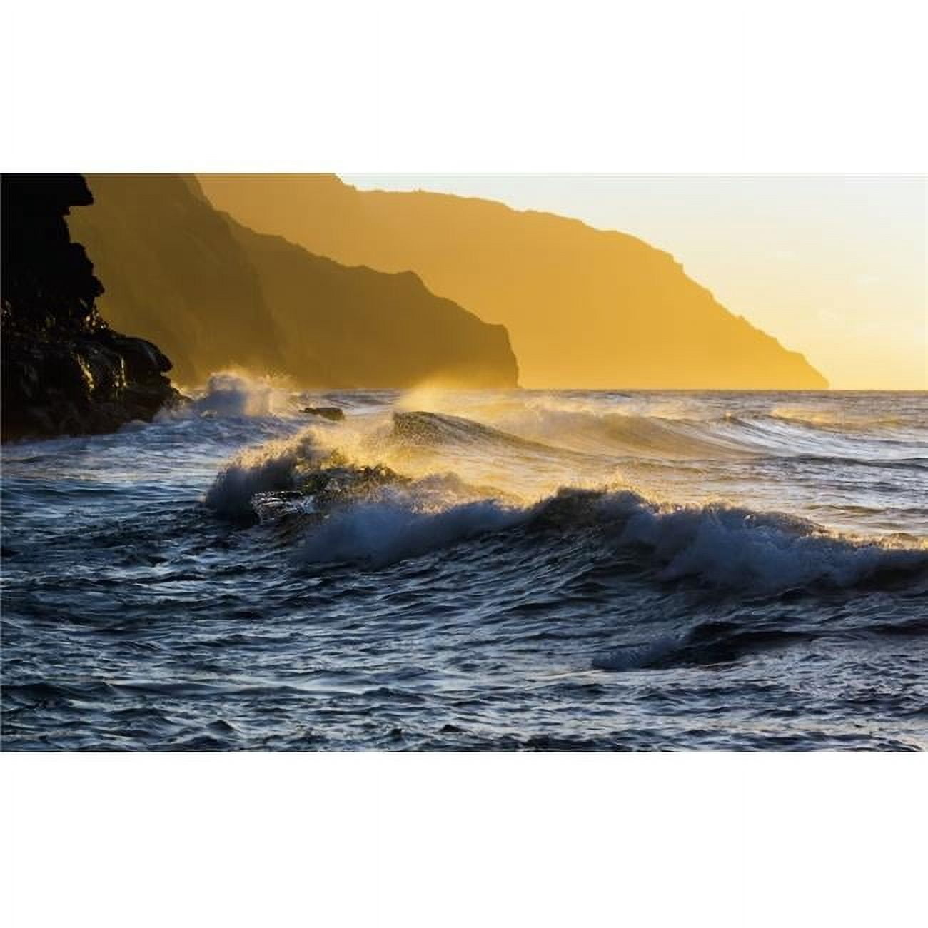 Posterazzi Golden Surf Looking Down The Na Pali Coast - Wainiha Kauai ...