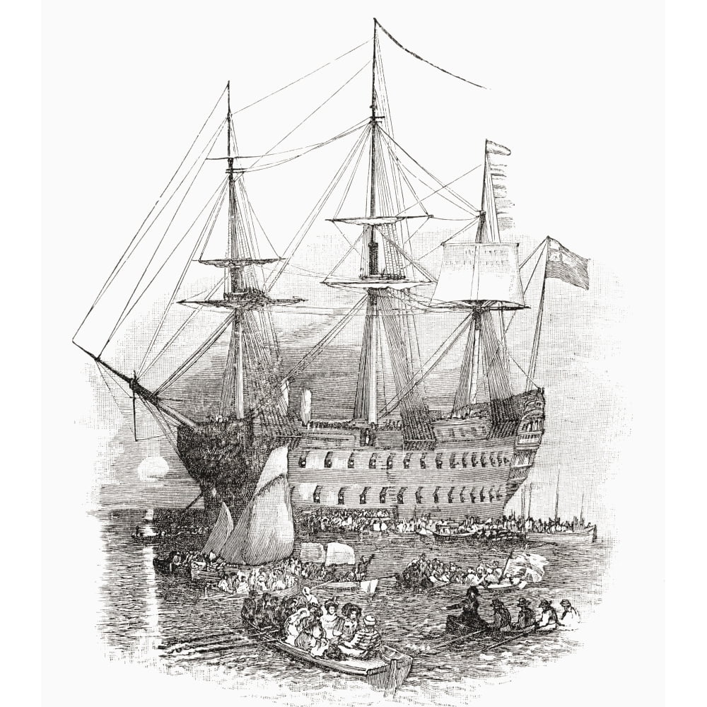 Posterazzi The Hms Bellerophon, The Ship Which Carried Napoleon to St ...