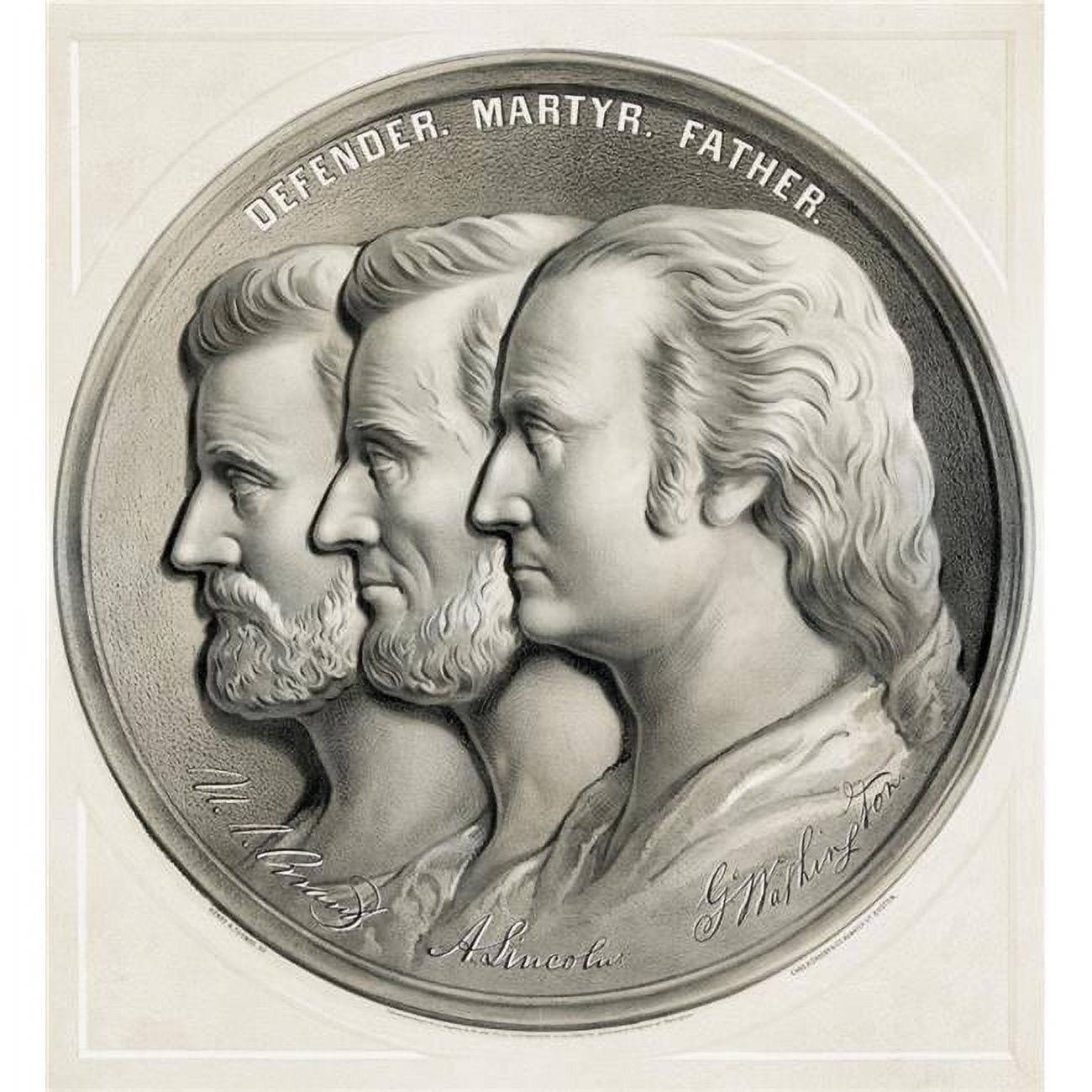 Posterazzi Lithograph From 1870 of Medallion Showing Ulysses S. Grant ...