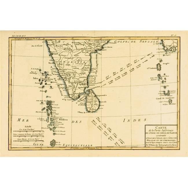 Posterazzi Map of Southern India Circa.1760 From Atlas De Toutes Les ...