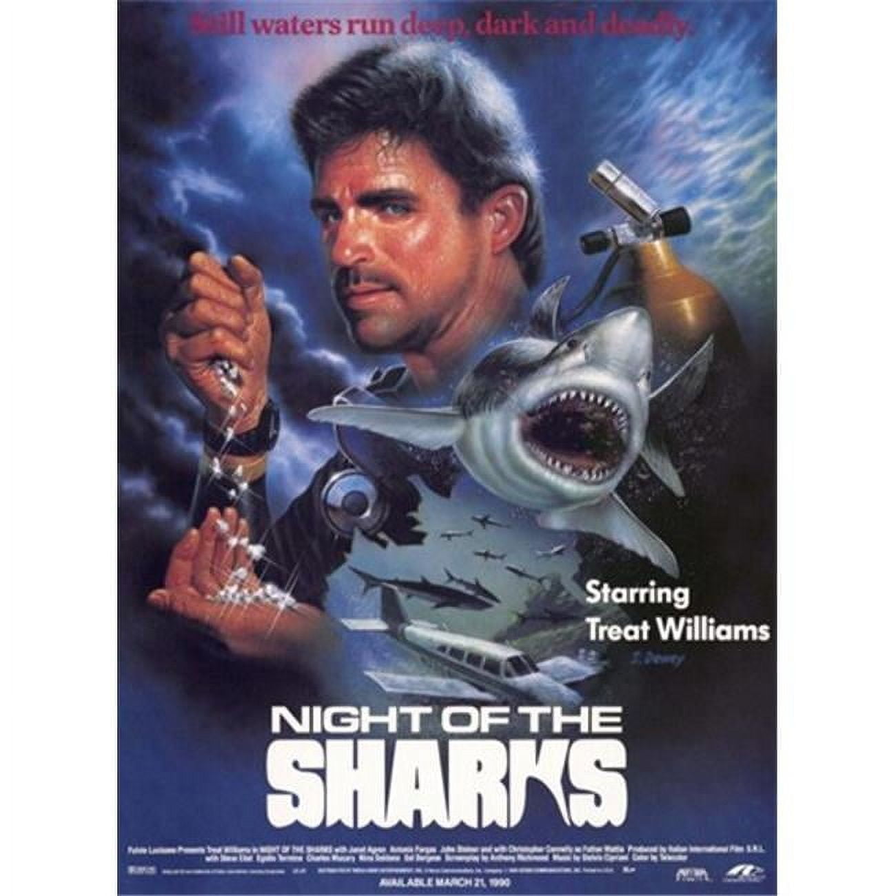 Posterazzi Night of the Sharks Movie Poster - 11 x 17 in. - Walmart.com