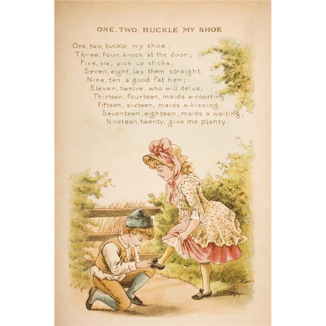 Posterazzi Nursery Rhyme & Illustration of One Two Buckle My Shoe From ...