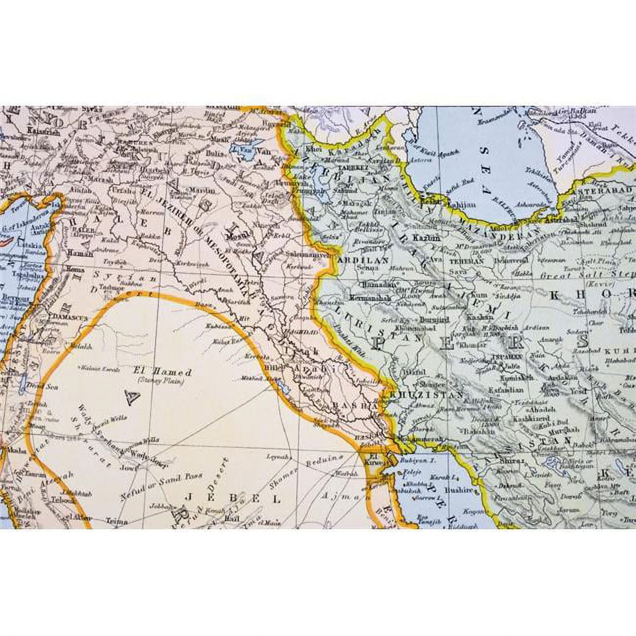 Posterazzi Partial Map of Turkey Kurdistan Iraq Persia Middle East In ...