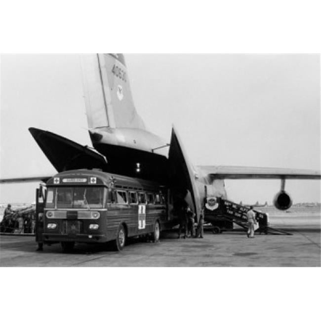 Posterazzi Red Cross Bus Driving Off a Military Airplane C-141 ...