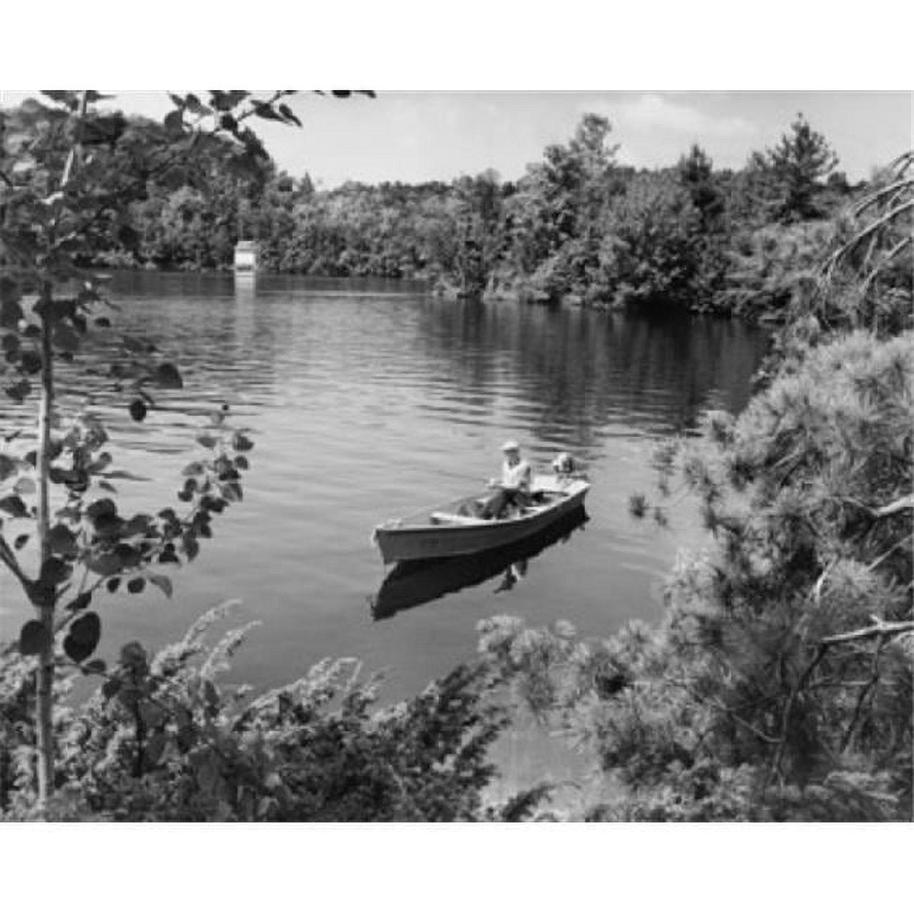 Posterazzi SAL25520985 Man Fishing in a Lake Lake Hortonia Vermont USA ...