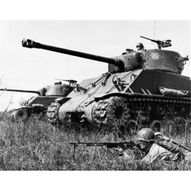 Posterazzi SAL2558934 Side Profile of Army Soldiers with Military Tanks ...
