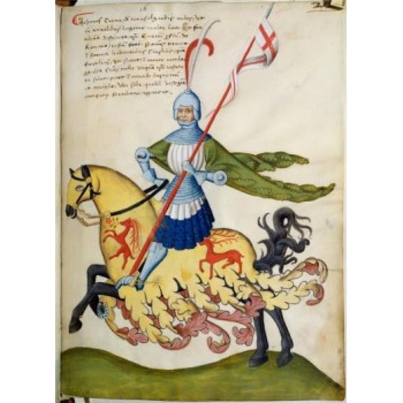 Posterazzi SAL263519 Knight on Yellow Horse with Reindeer Prints ...