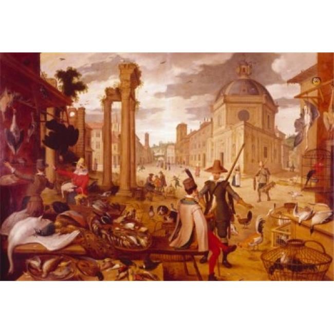 Posterazzi SAL900112493 The Bird Market by Sebastian Vrancx 1573-1647 ...