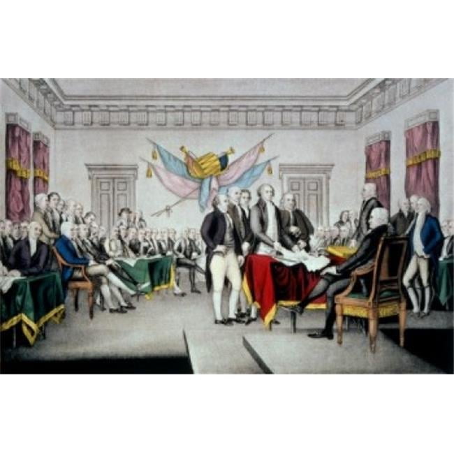 Posterazzi SAL9001231 The Declaration of Independence Currier & Ives a ...