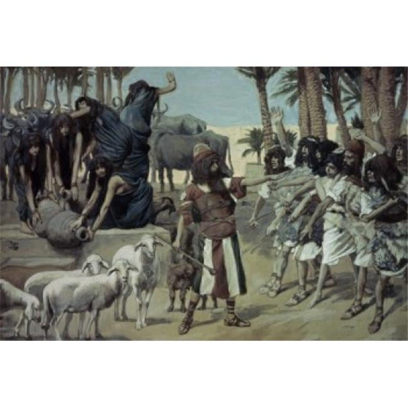 Posterazzi SAL99982 Moses Defends Jethros Daughters James Tissot 1836-1902 French Jewish Museum ...