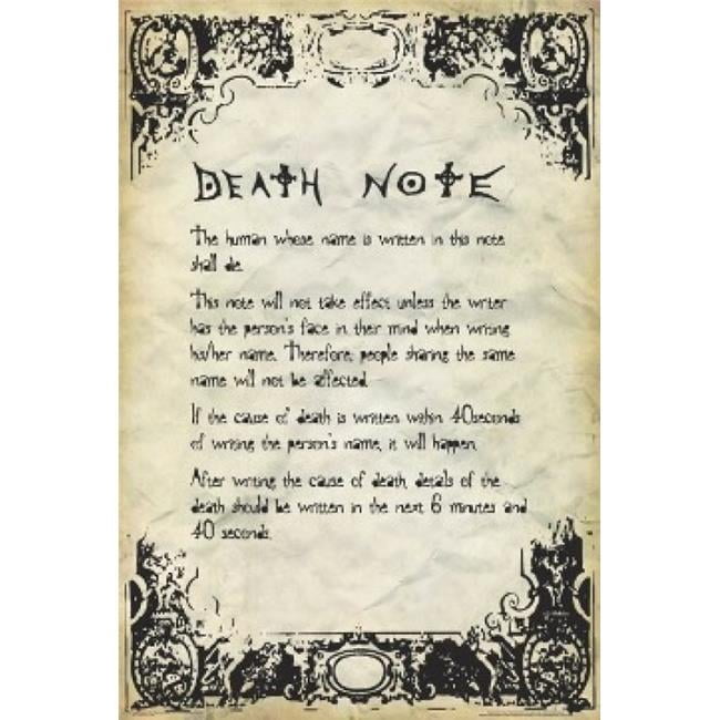 Posterazzi SCO3214 Deathnote Rules - Anime Poster Print - 24 x 36 in ...