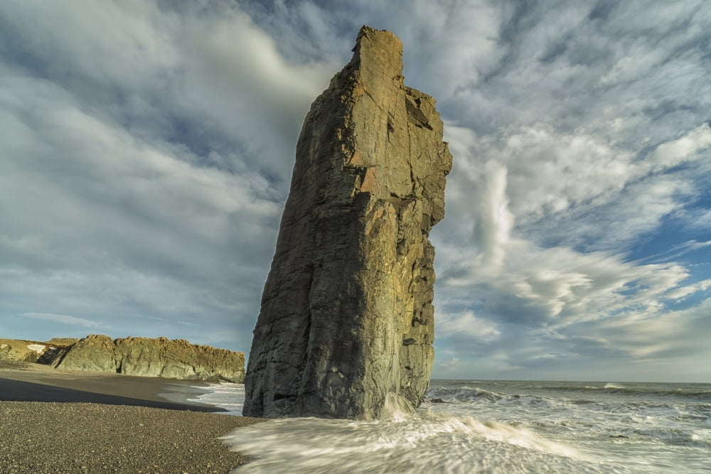 Posterazzi A Sea Stack Rises Out of The Bedrock While Waves Crash ...