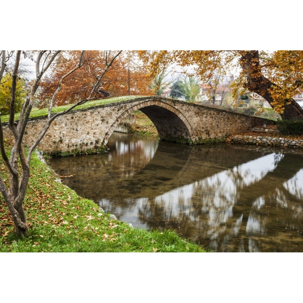 Posterazzi DPI12286700 Stone Bridge Over A Tranquil River - Edessa ...
