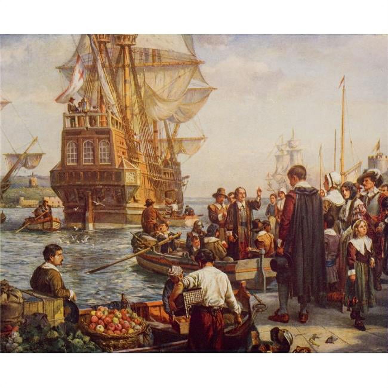 Posterazzi The Departure of The Pilgrim Fathers 1620 From The Book The ...