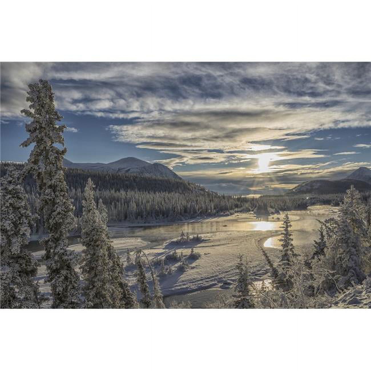 Posterazzi The Sun Breaks Through The Clouds Above The Takhini River on ...