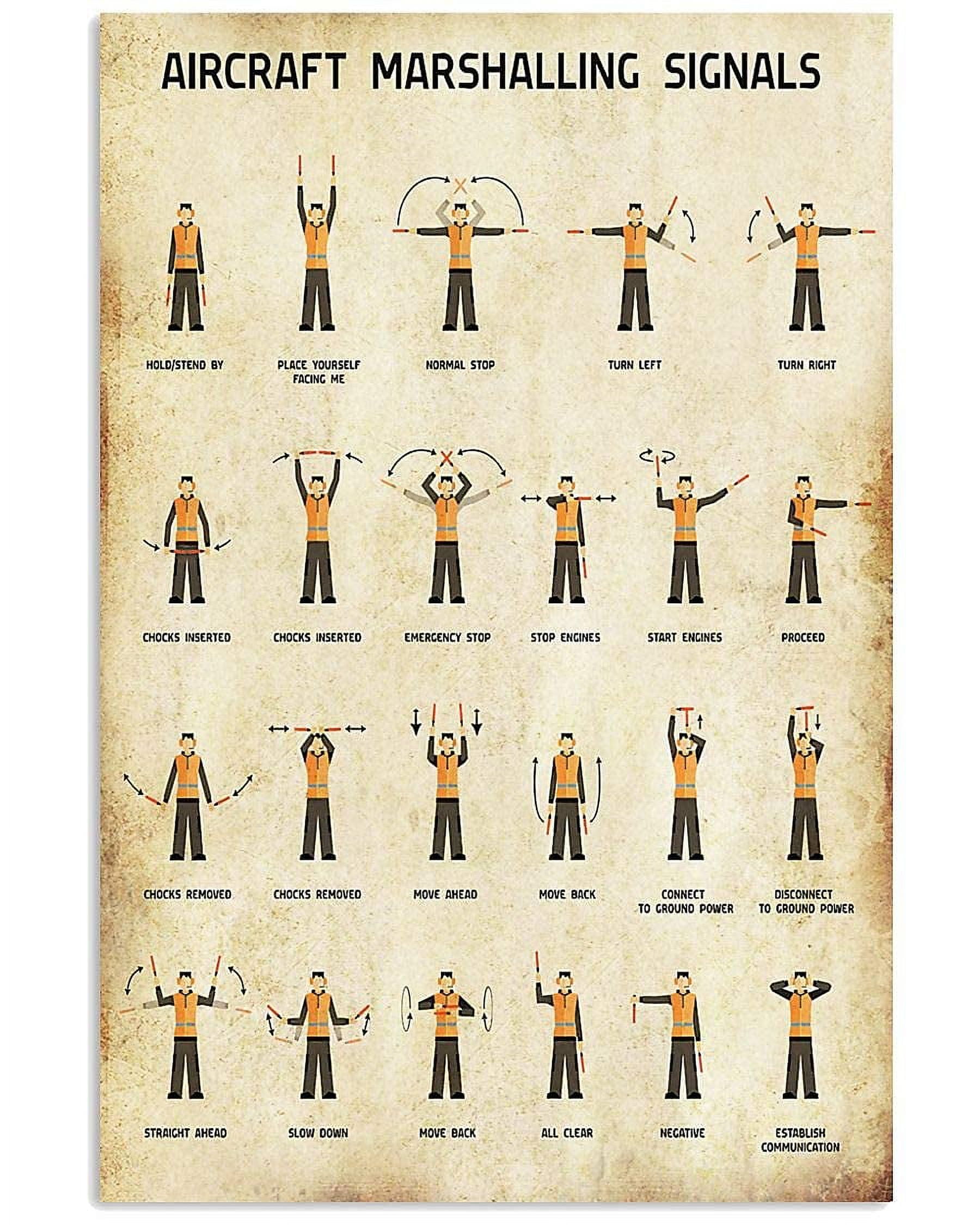 Posters Aircraft Marshalling Signals Metal Signs Room Decor Home Club Wall Decor Retro Plaque ...