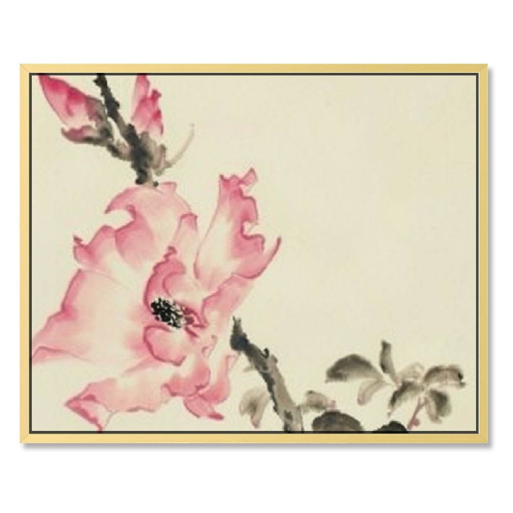 Posters Japanese Pink Flower Japanese Botanical Art Home Decor Canvas ...