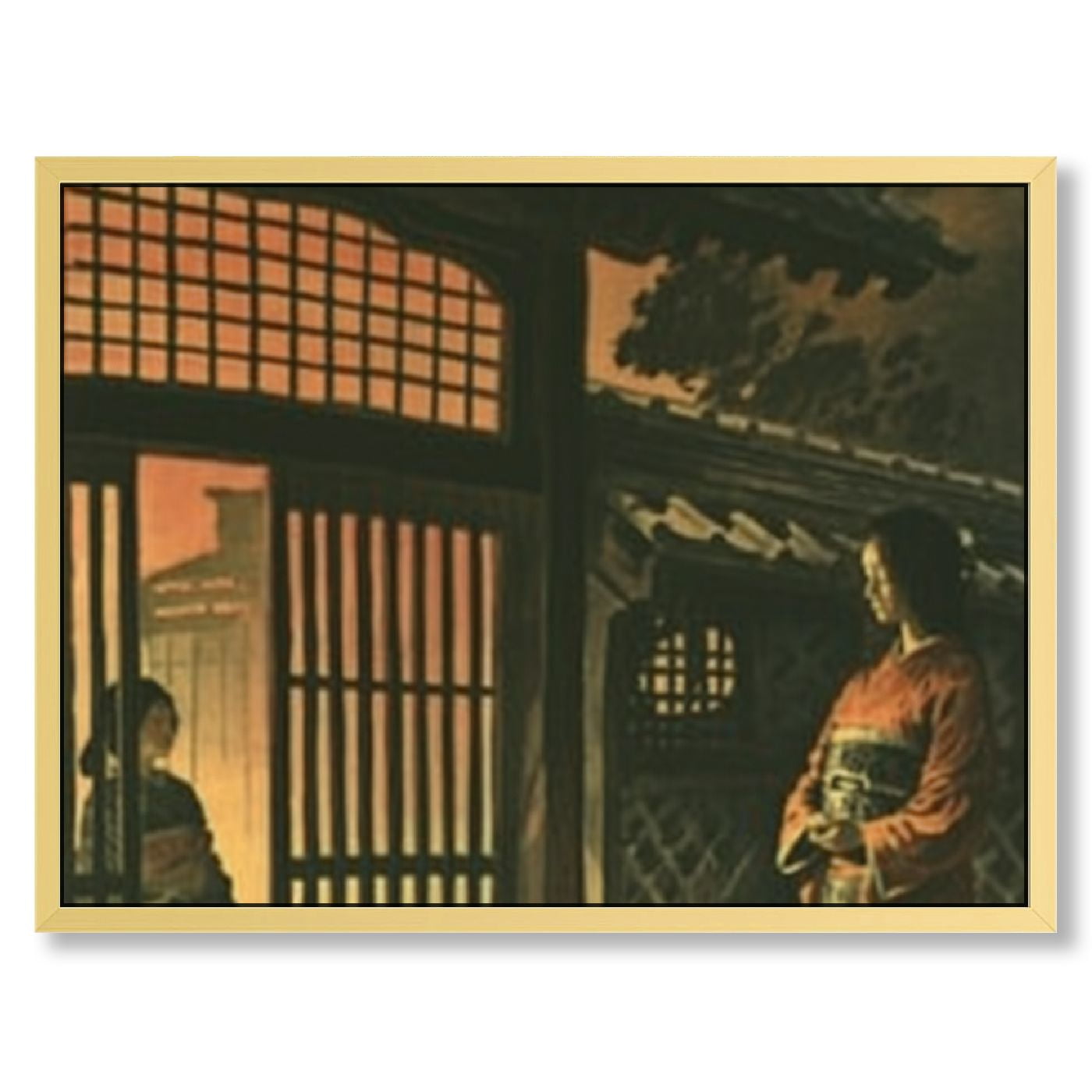 Posters Japanese Wall Art Night View Japanese Posters Retro Art Canvas ...
